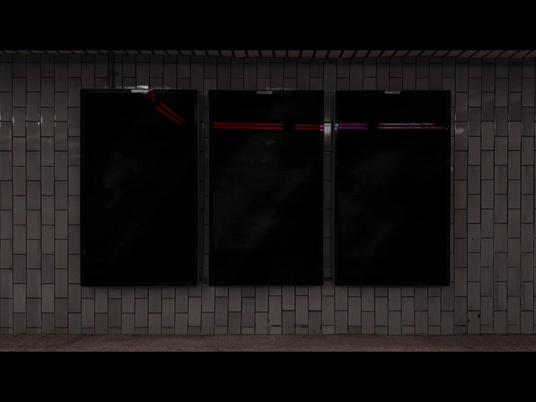 NYC Subway Triptych Mockup | Dynamic Video Billboard PSD for Ads ...