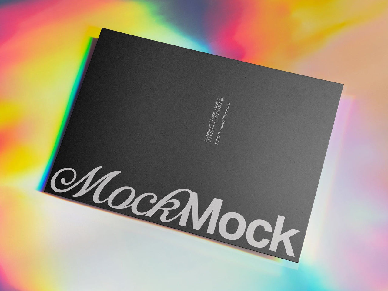 Iridescent Gradient Poster & Letterhead Mockup | Vibrant PSD Set ...