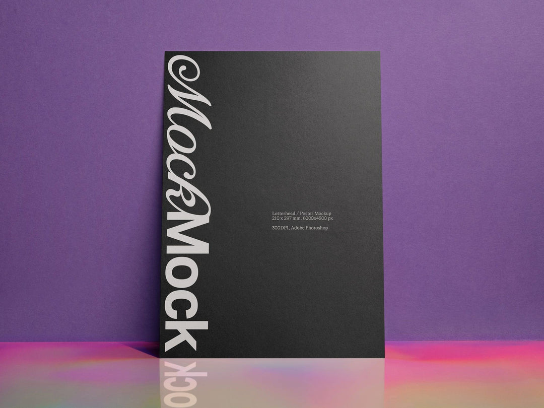 Iridescent Gradient Poster & Letterhead Mockup | Vibrant PSD Set ...
